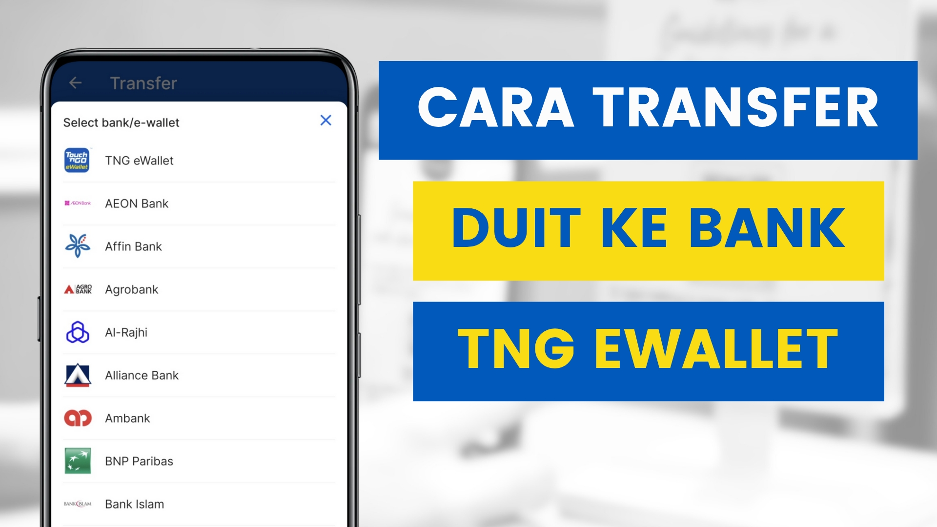 Cara Pindah Duit Dari Akaun Touch N Go eWallet Ke Akaun Bank Lain l TNG DuitNow Transfer | ALI GAJET